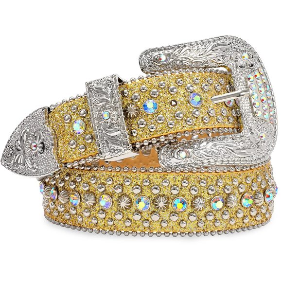 Suоsdеу | Accessories | Men Women Rhinestone Belt Western Cowboy ...